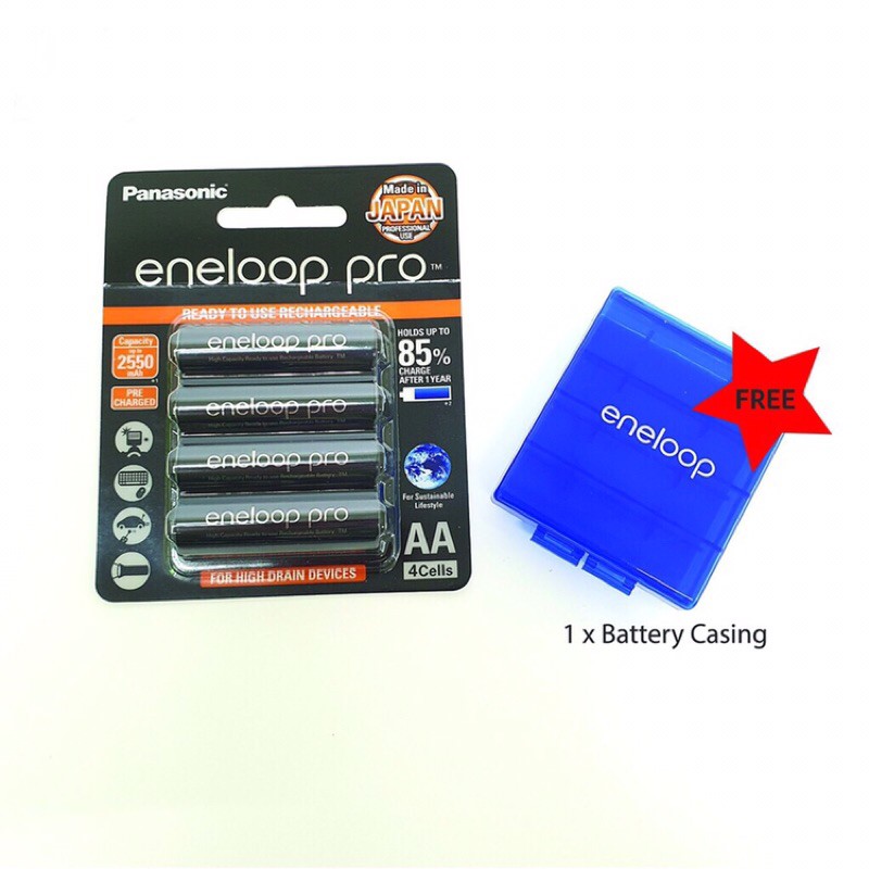 Panasonic Eneloop Pro Rechargeable Battery Aa Bk 3hcce 4bt Shopee
