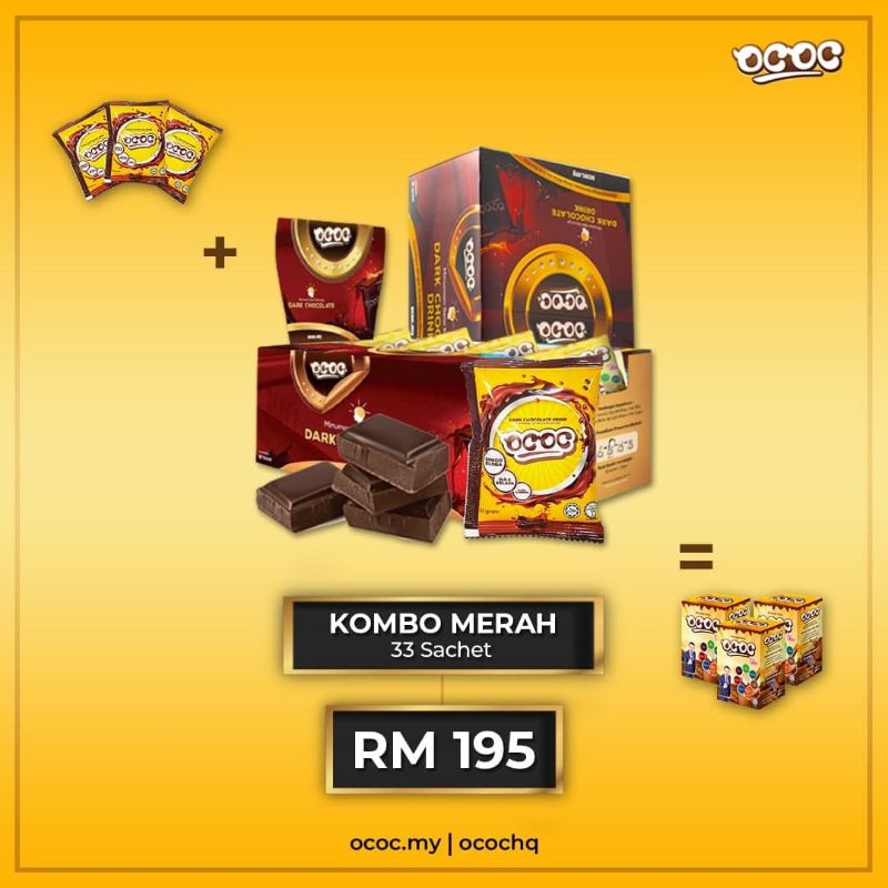 MINUMAN COKLAT OCOC 33 sachet. PERCUMA 1 sachet gula kelapa | Shopee ...