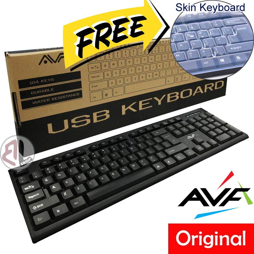 Official AVF AK1018U Water Resistance USB Keyboard~ Soft touch key ...