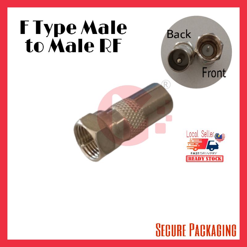 F Type F plug Male to RF Male TV Pal Connector Converter RG6 Coaxial Cable Soket TV | Shopee ...