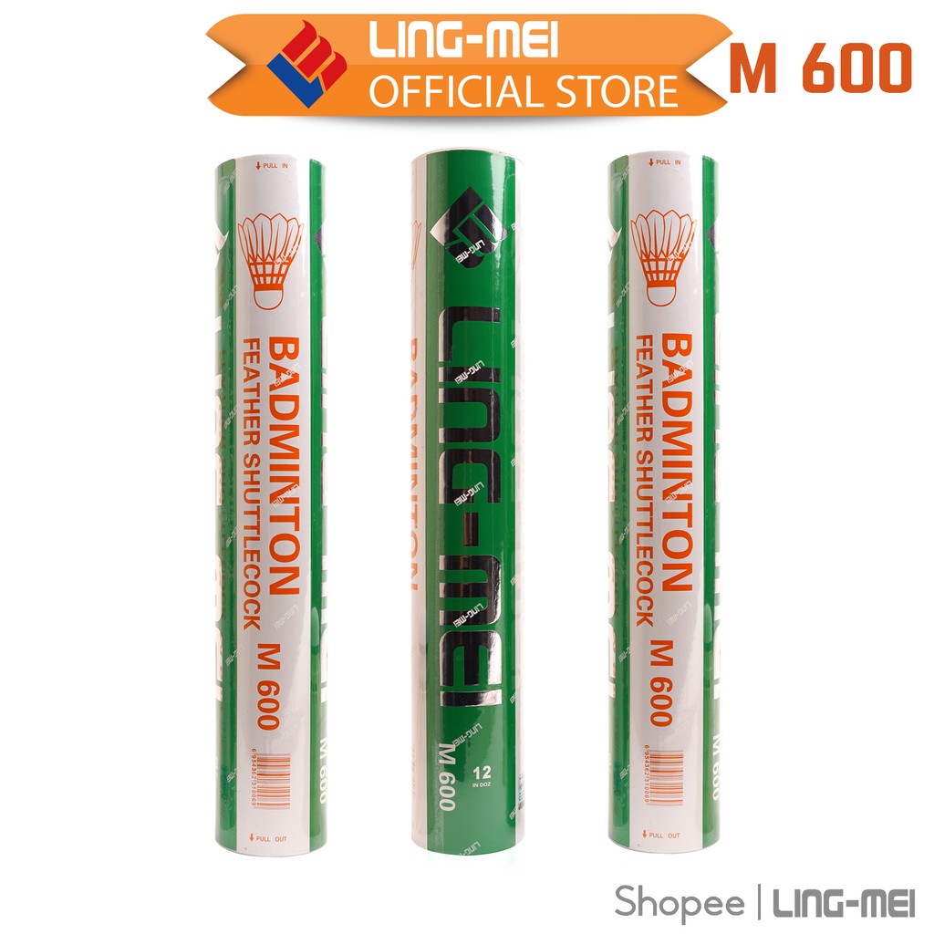 Ling-Mei Shuttlecock M600 Badminton Feather Shuttlecock (12 Pcs ...