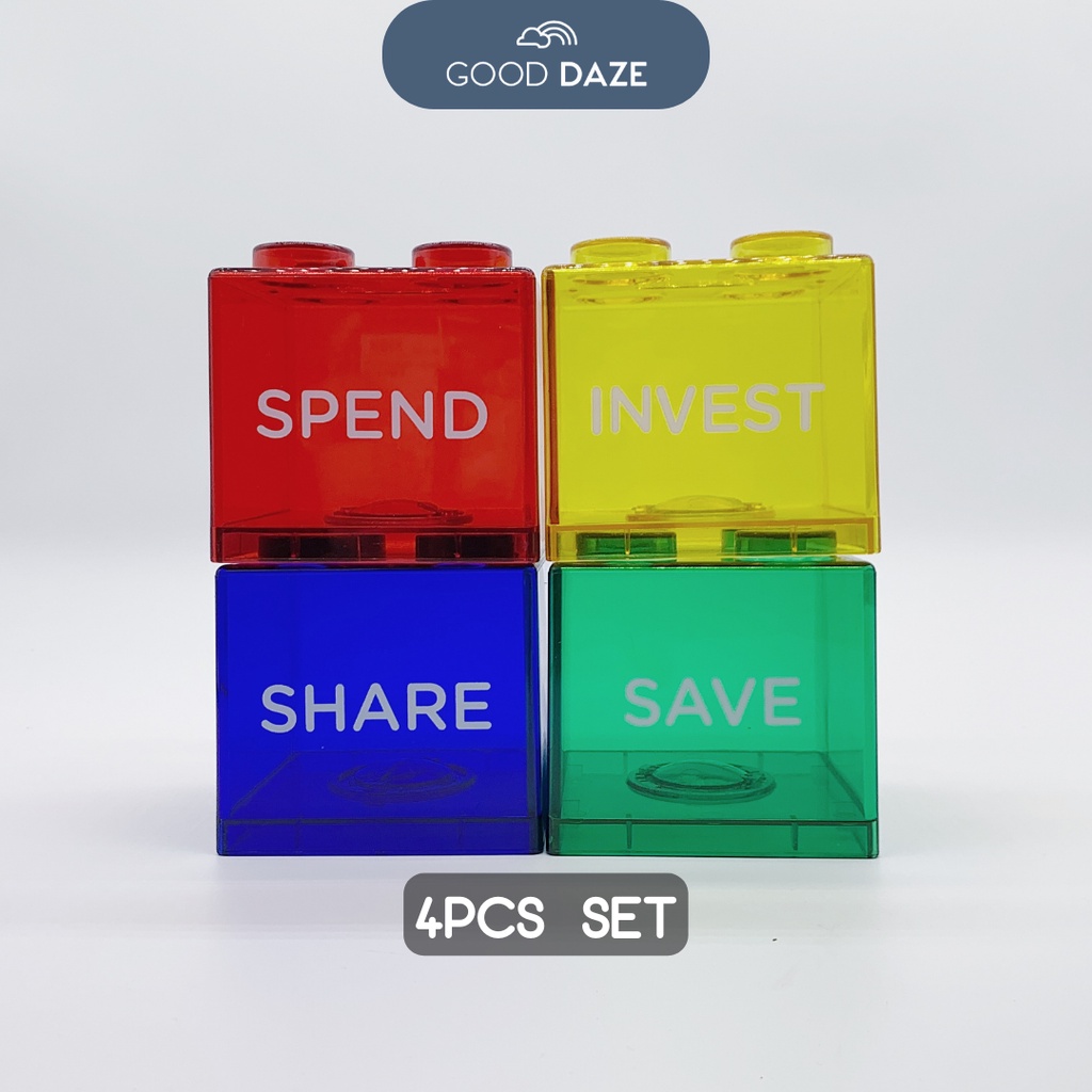 【GOOD DAZE】Piggy Bank For Kids Saving Planner Coin Box Saving Lego ...