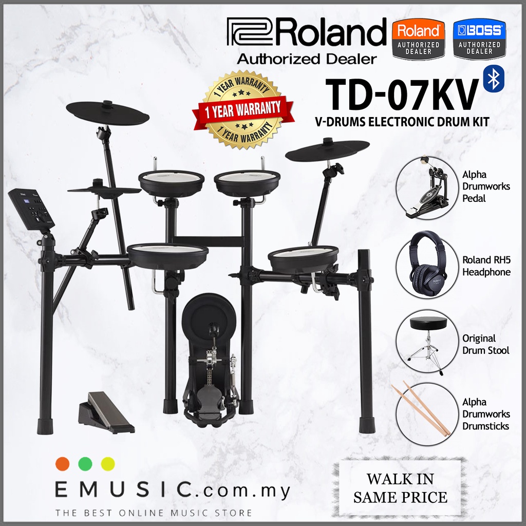 Roland TD-07KV V-Drums Electronic Drum Kit Digital Drum (TD07KV ...