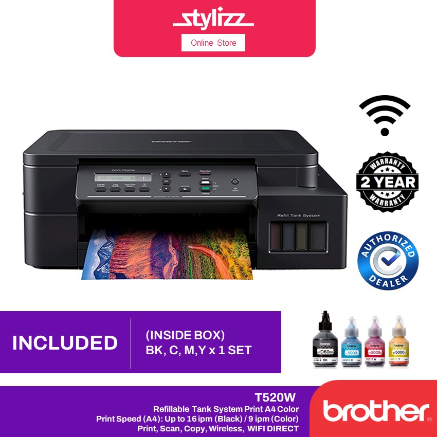 BROTHER DCP T720DW T520W | T730DW T530W (NEW) REFILLABLE INK TANK PRINTER AUTO DUPLEX*, WIRELESS ...