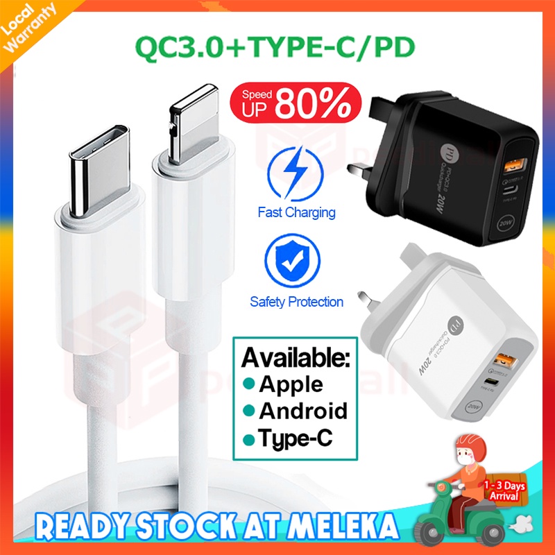 USB Charger Adapter UK Plug Adapter Quick Charge PD 20W 3.0 Fast ...