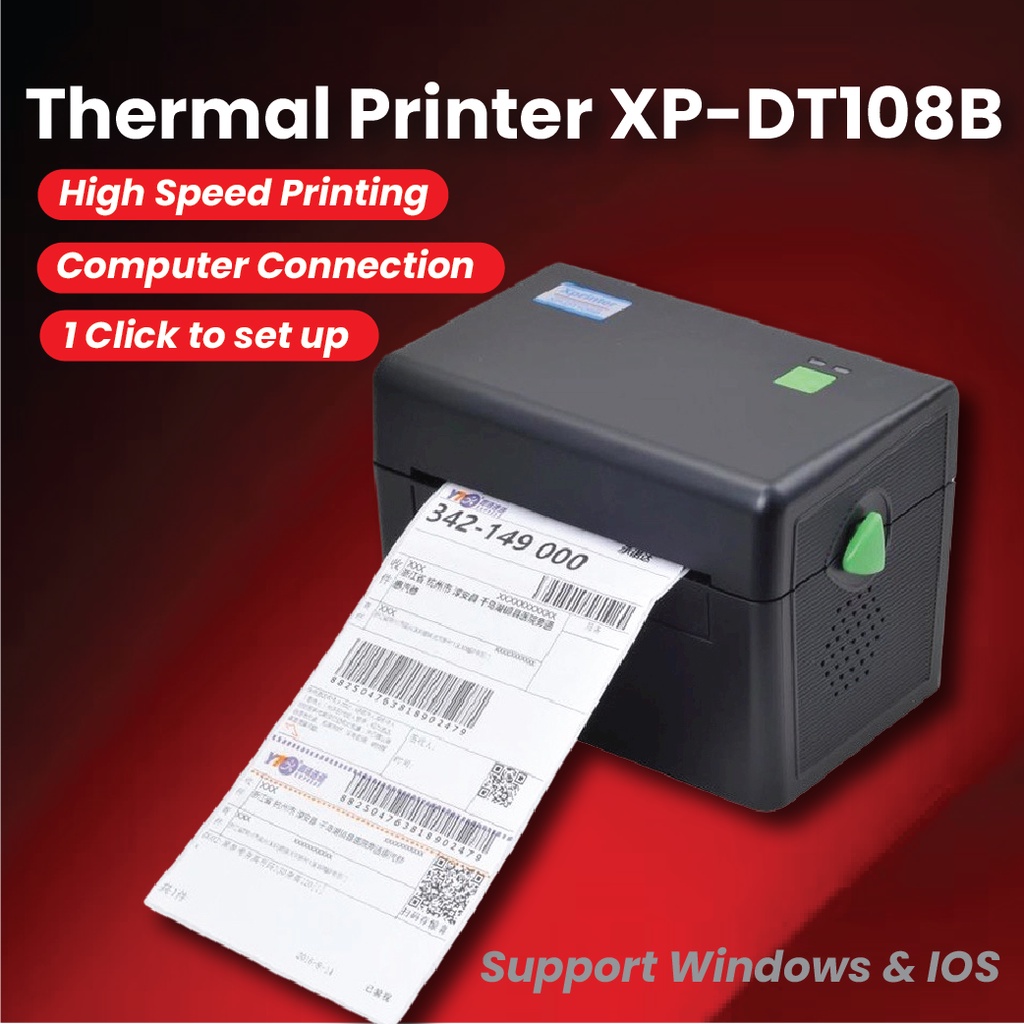 Thermal Printer A6 thermal sticker Bluetooth Xprinter XP-DT108B Shopee ...