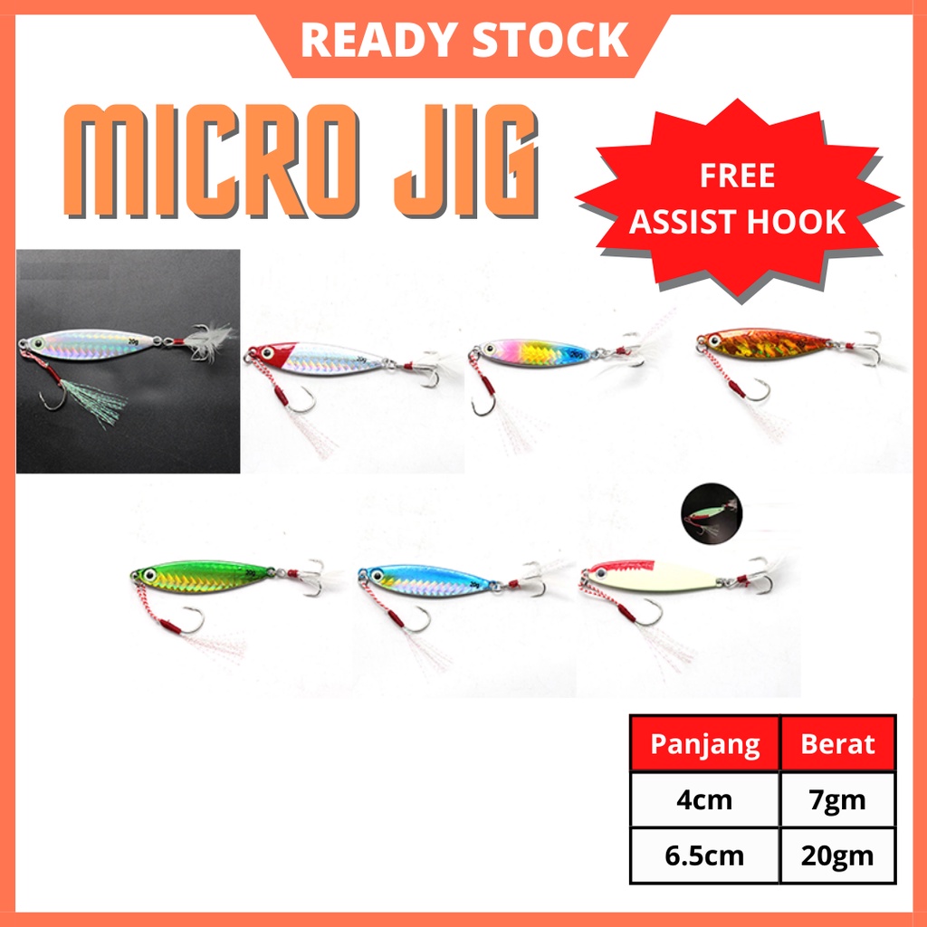 Micro Jig Umpan Jigging Laut Metal Mikro Laser Lure Ikan Siakap Talang ...