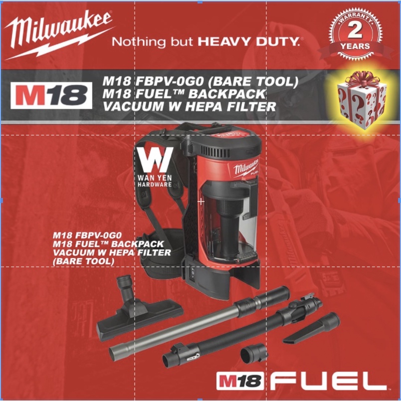 Milwaukee M18 FBPV Fuel Backpack Vacuum With HEPA Filter | Shopee Malaysia