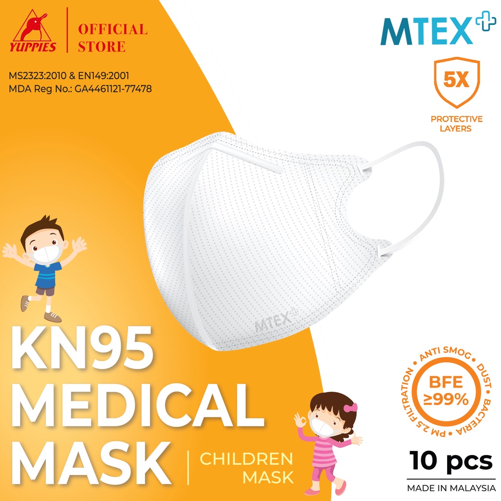 MTEX KN95 Medical Mask For Kids Disposable (10 Pcs) | Shopee Malaysia