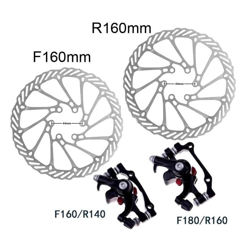 Bicycle Disc Brake Set F/R Full Set Basikal Brek Disc MTB bike cycling ...