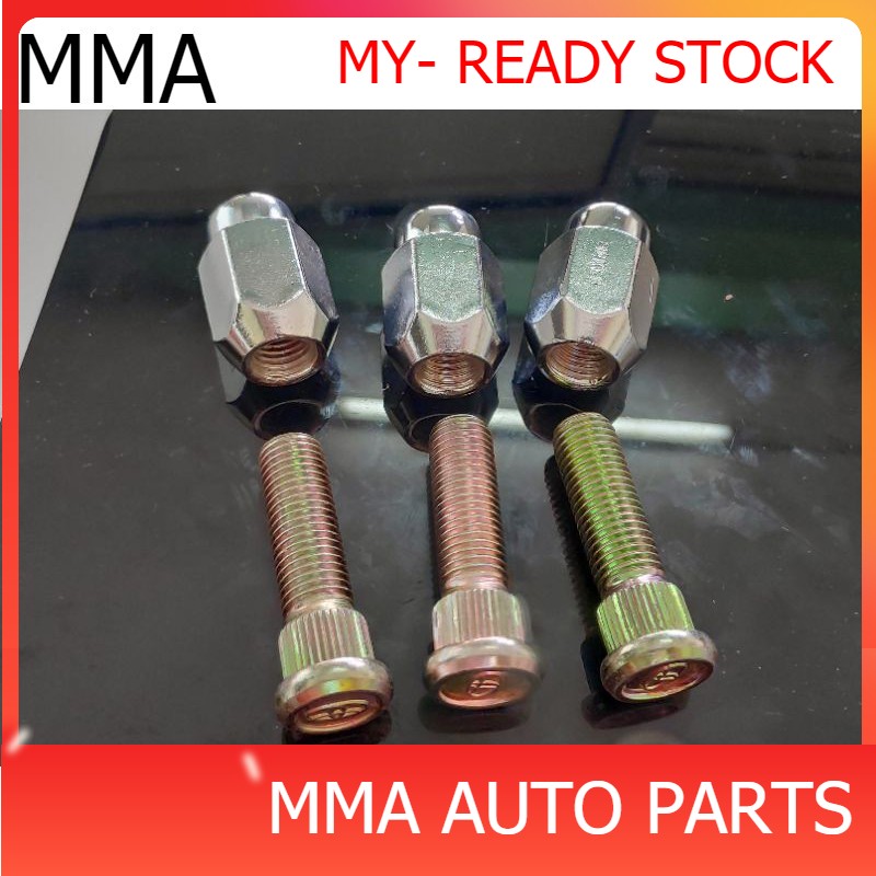TOYOTA Wheel Stud Hub Bolt With Nut Chrome Front 50MM (ORIGINAL Japan ...