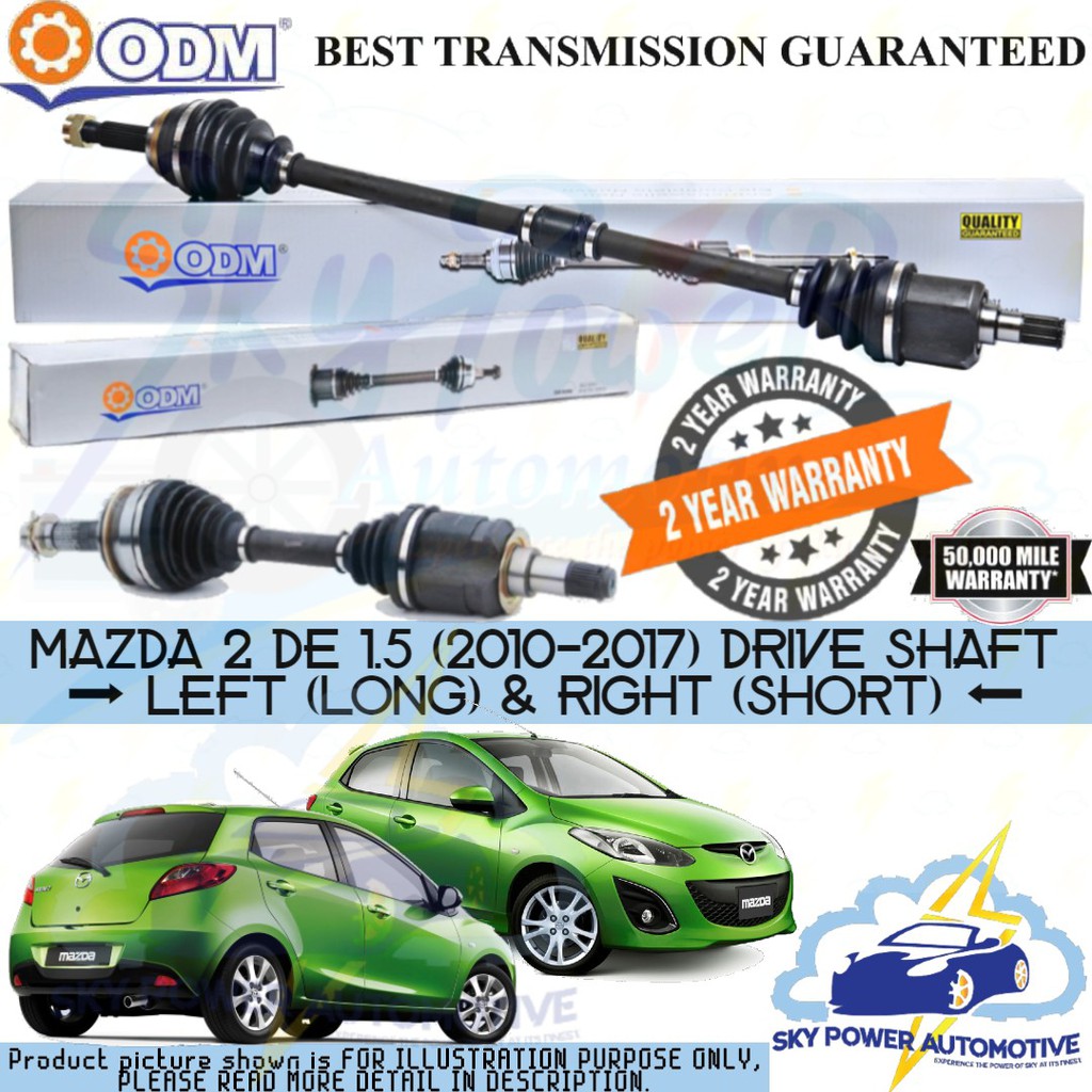 MAZDA 2 DE 1.5 (AUTO) (2010-2017) ODM (CYCAR) DRIVE SHAFT (LEFT & RIGHT ...