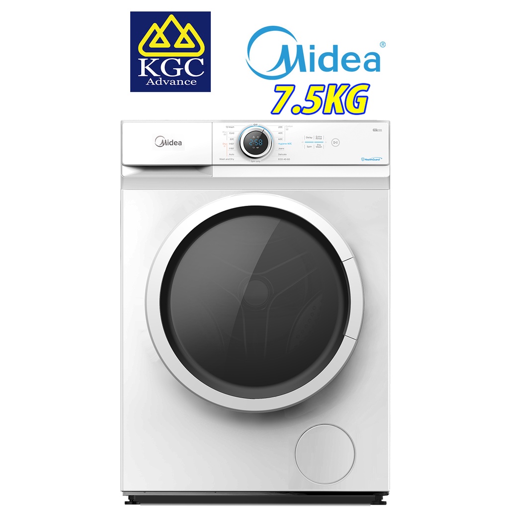 Midea (7.5KG) Front Load Washer MF100W75 Washing Machine Mesin Basuh ...