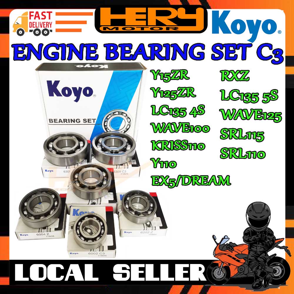 KOYO ENGINE BEARING SET Y15ZR Y15/LC135 4S 5S/RS150 RS150R/Y125 Y125Z ...