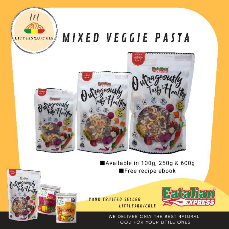 EATALIAN EXPRESS MIXED VEGGIE PASTA [ 100g/ 250g/ 600g ] | Shopee Malaysia