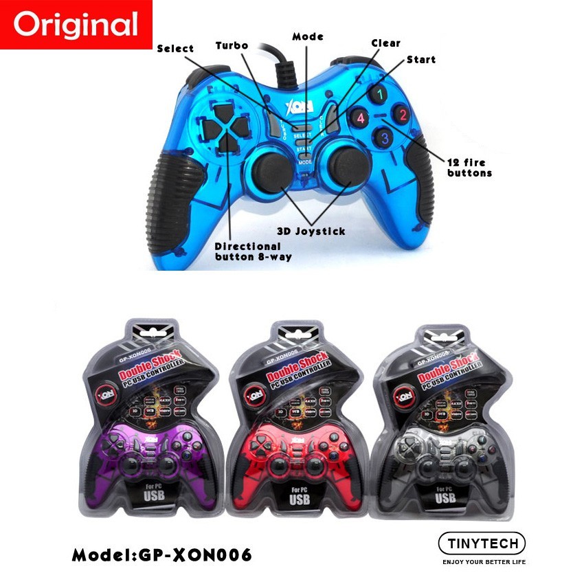 Original Tinytech Gp Xon006 Double Shock Pc Sigle Twin Usb Vibration Controller Shopee Malaysia
