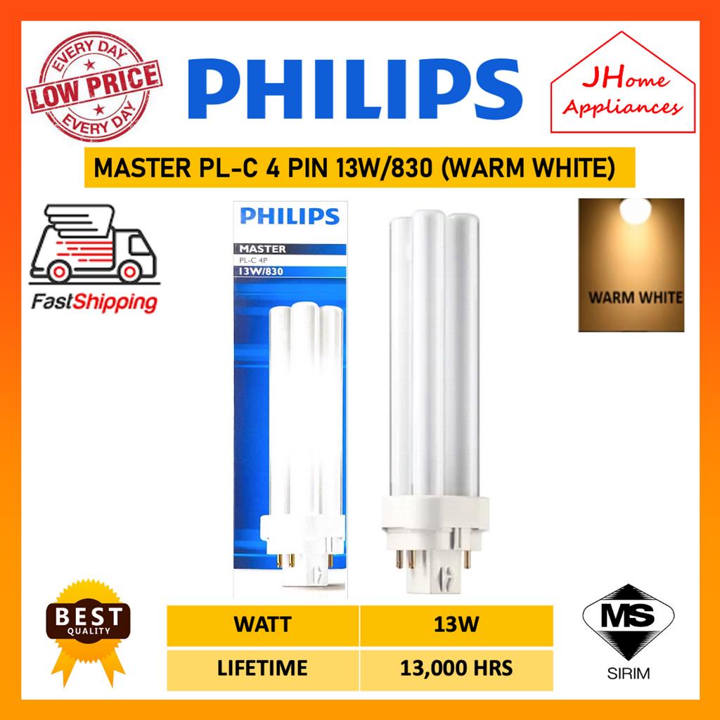 PHILIPS MASTER PL-C 4P 13W / 830 4PIN PHILIPS LAMPU WARM WHITE | Shopee Malaysia