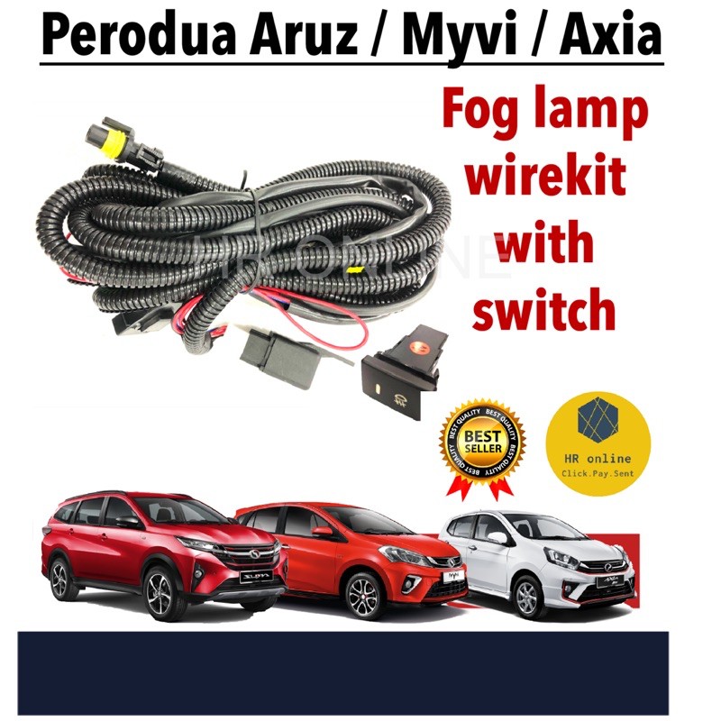 Perodua Myvi Aruz Axia Alza Fog Lamp Wire Kit Wirekit Wiring | Shopee ...