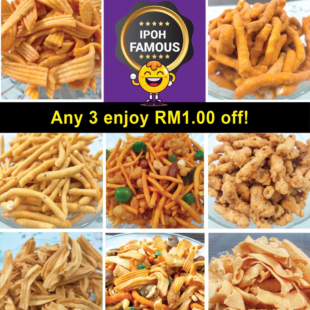 [500g] Kacang Putih Ipoh Buntong Original Muruku Murukku Raya Snacks ...
