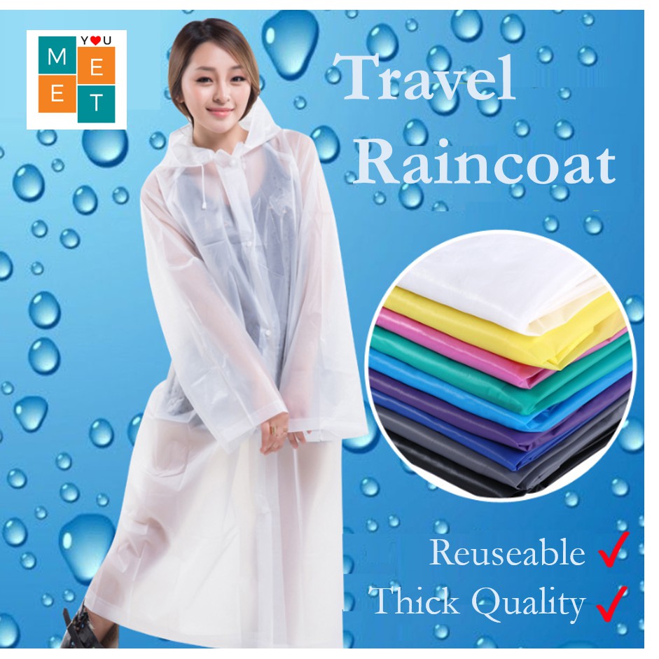 Local Ready Stock Disposable Raincoat Adult Waterproof Hooded Poncho ...