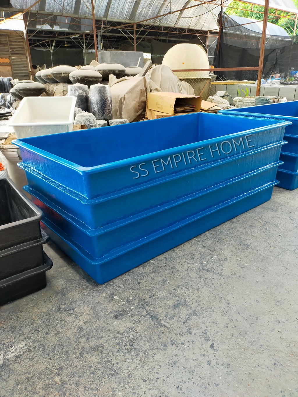 NEX 8 x4 Large Black Fiberglass Fish Tank Water Pond Aquarium Heavy ...