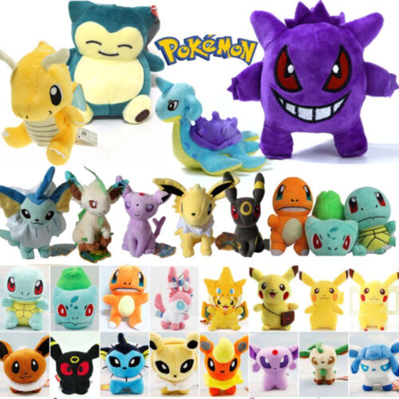 Pokemon Go Pikachu Eevee Squirtle Plush Stuffed Toy Soft And Adorable ...