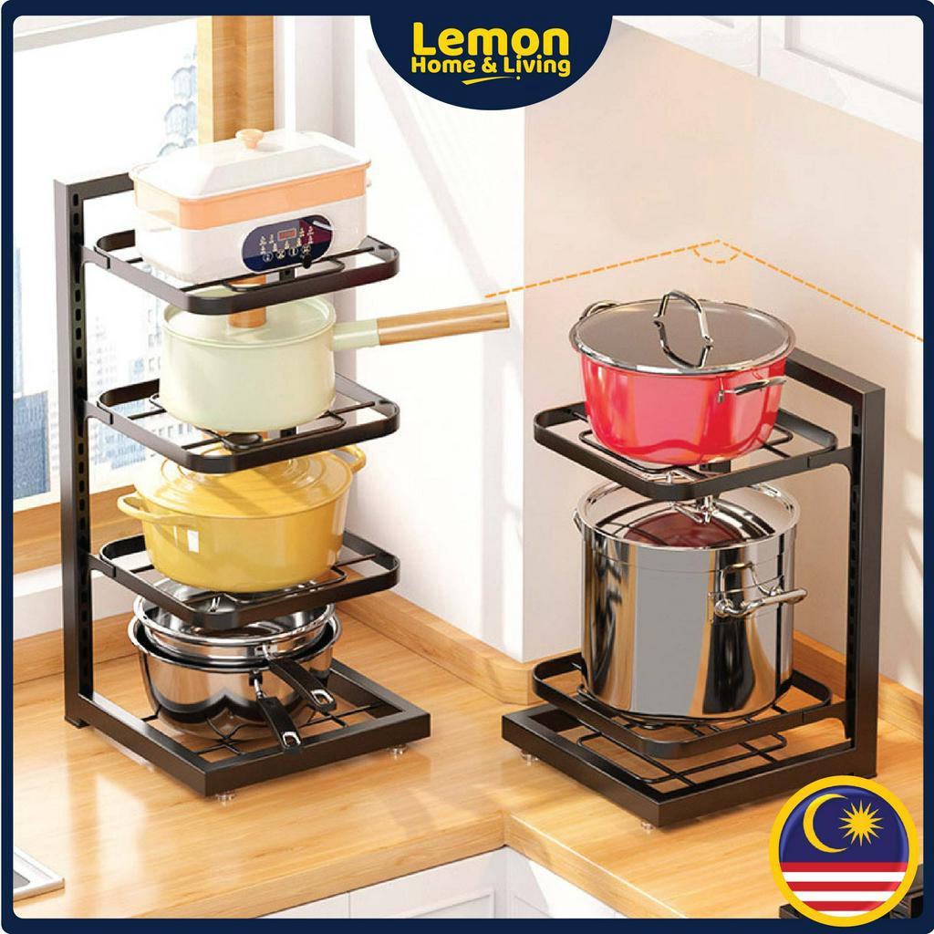 🍋Lemon🍋 Adjustable Floor Rack Under Rack Sink Multipurpose Rack Rak ...