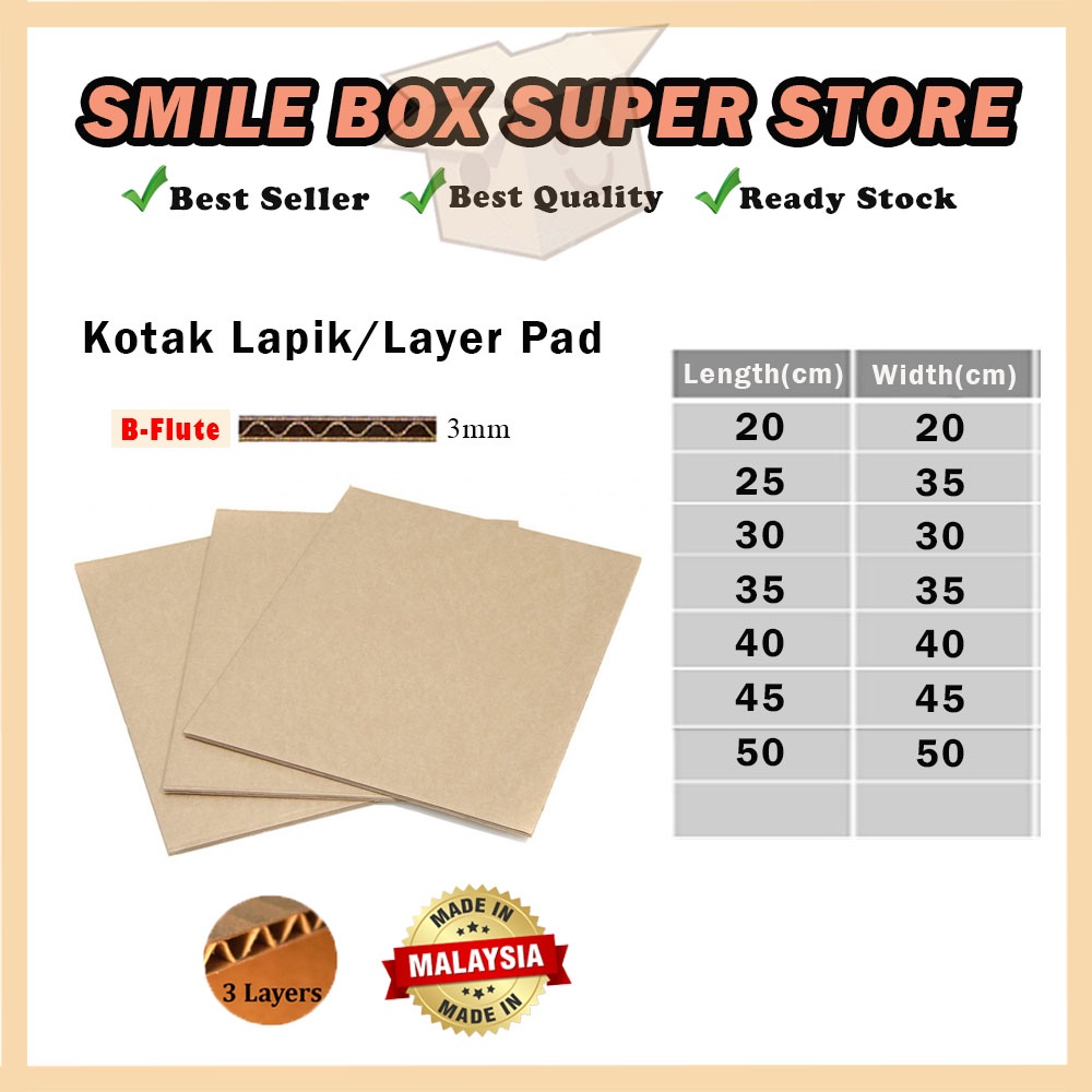 Kotak Lapik Layer Pad Packaging Box Carton Box Cardboard Packing box ...