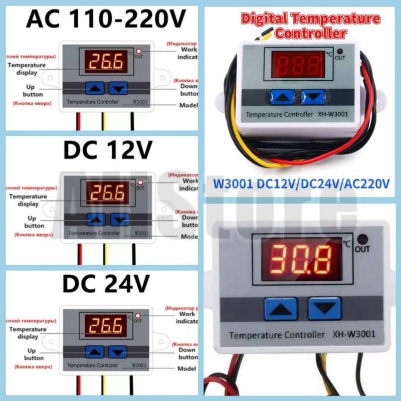 ALi XH-W3001 Digital Control Temperature Microcomputer Thermostat Switch Thermometer New ...