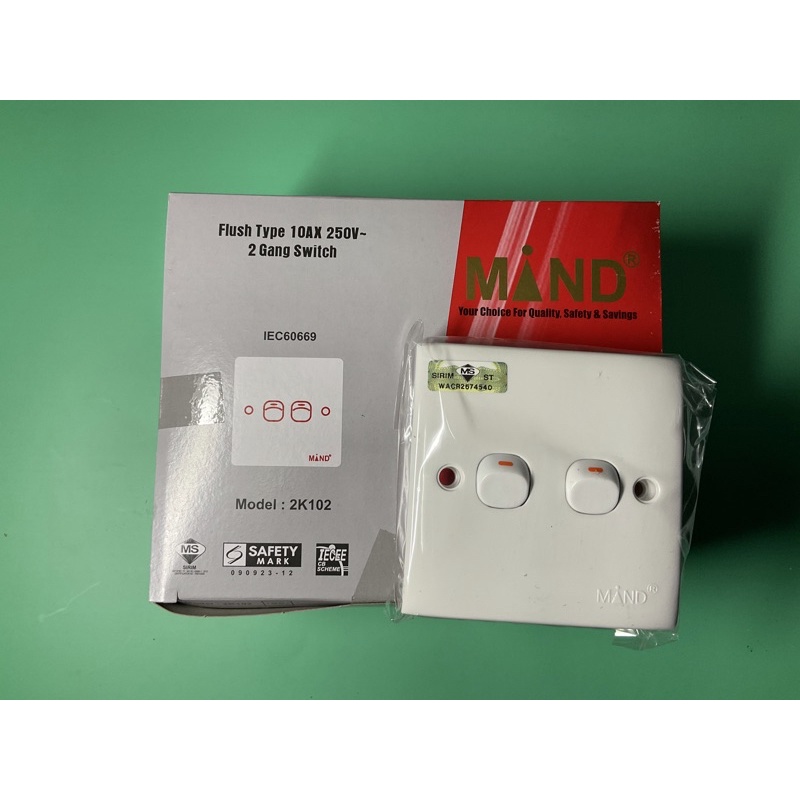 Mind switch 1g1w/2g1w / 13Aswitch socket outlet SIRIM | Shopee Malaysia