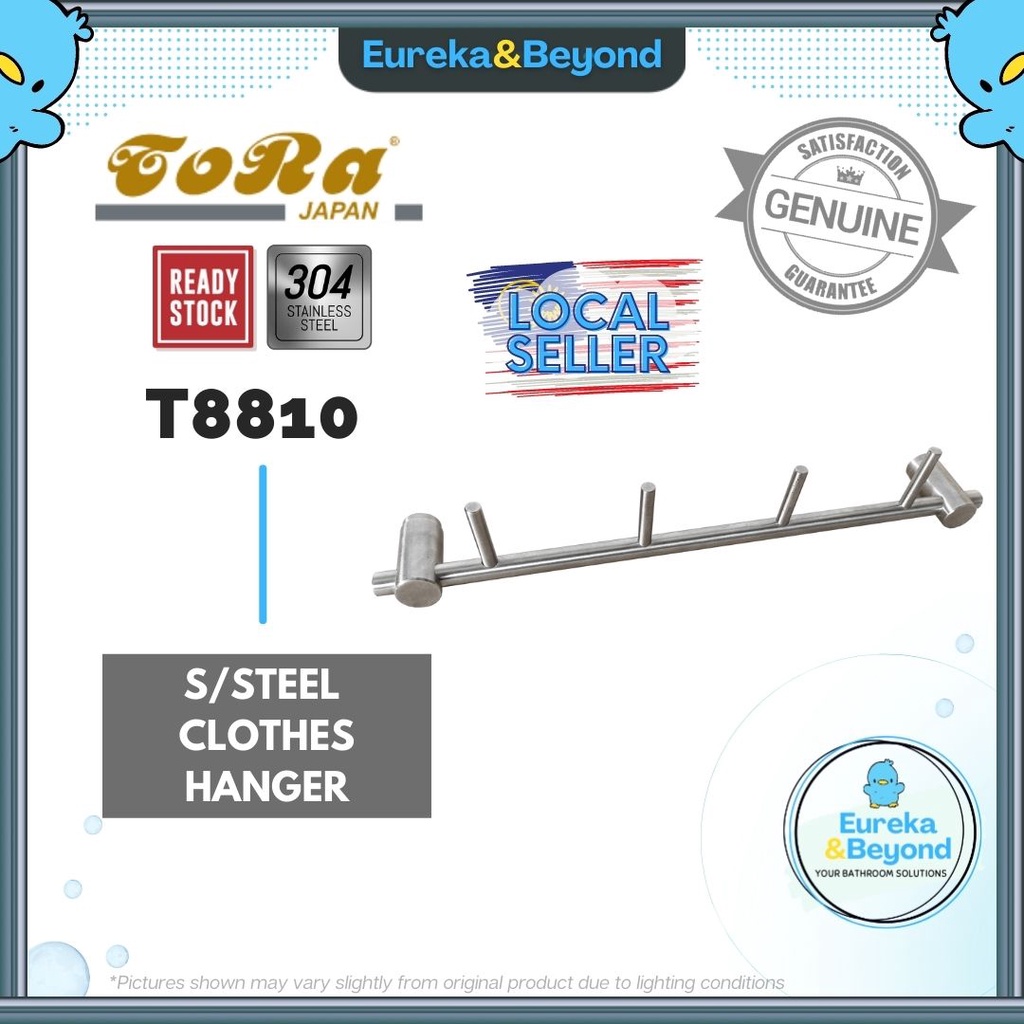 𝗖𝗟𝗢𝗧𝗛 𝗛𝗢𝗢𝗞 𝗕𝗔𝗥 - TORA Stainless Steel (SUS304) Bathroom/Kitchen Clothes ...