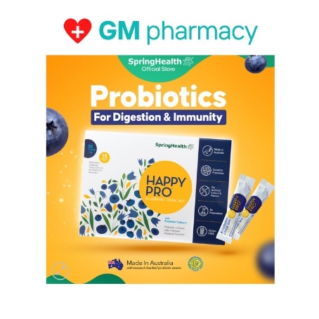SpringHealth Happy Pro Blueberry Drink Mix Probiotic 15 Billion CFU 30 ...