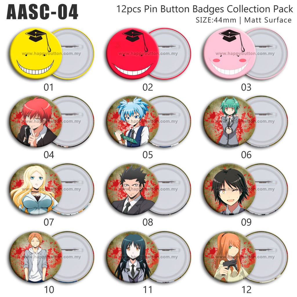 Button Badge - ASSASSINATION CLASSROOM (Collection) | Shopee Malaysia