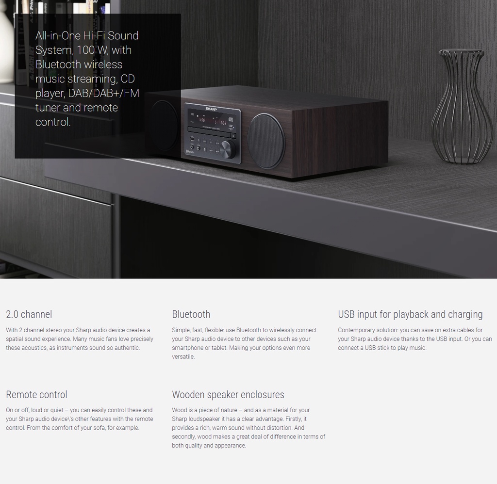 SHARP XL-BB20D(BR) ALL-IN-ONE HI-FI SOUND SYSTEM RADIO ,CD PLAYER ...