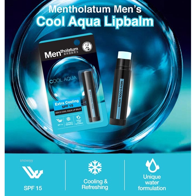 Mentholatum Men's Cool Aqua Lipbalm 3.5g | Shopee Malaysia