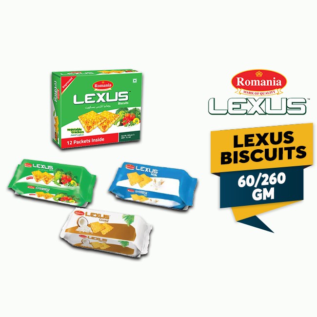 ROMANIA LEXUS BISCUIT (VEGETABLE /MILK/COCONUT) - 65 GM AND 240 GM ...
