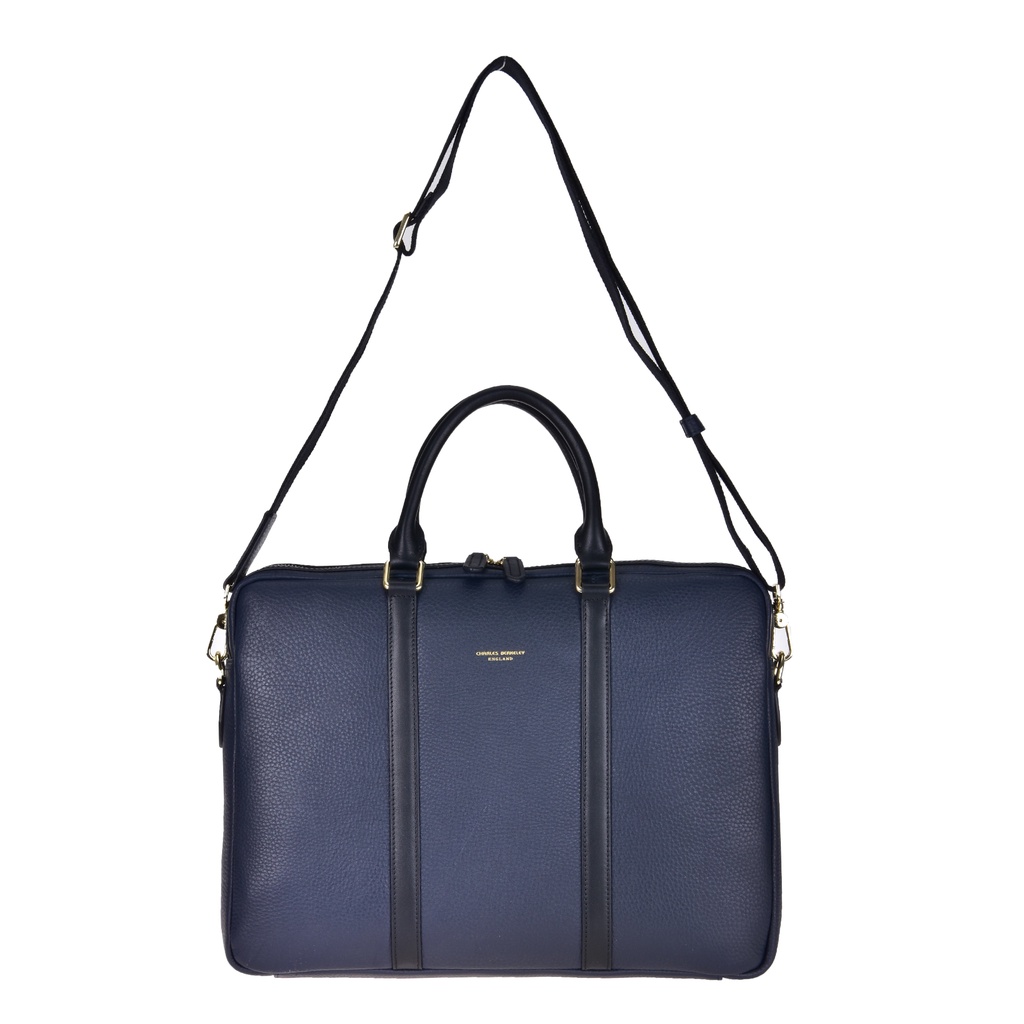 Charles Berkeley DURHAM Genuine Leather Briefcase Laptop Bag Document ...