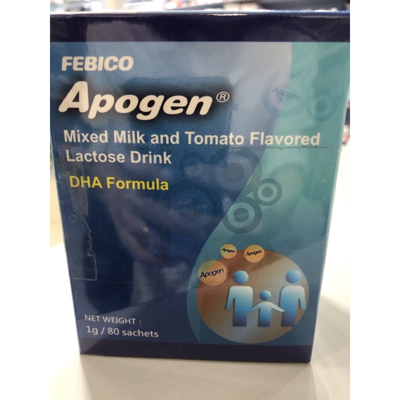 Febico Apogen mixed milk and tomato flavoured lactose drink (80sachets ...