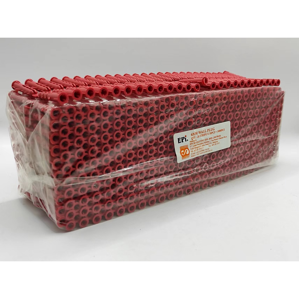 Pvc Wall Plug 6mm Red (1000pcs/Pack) | Shopee Malaysia