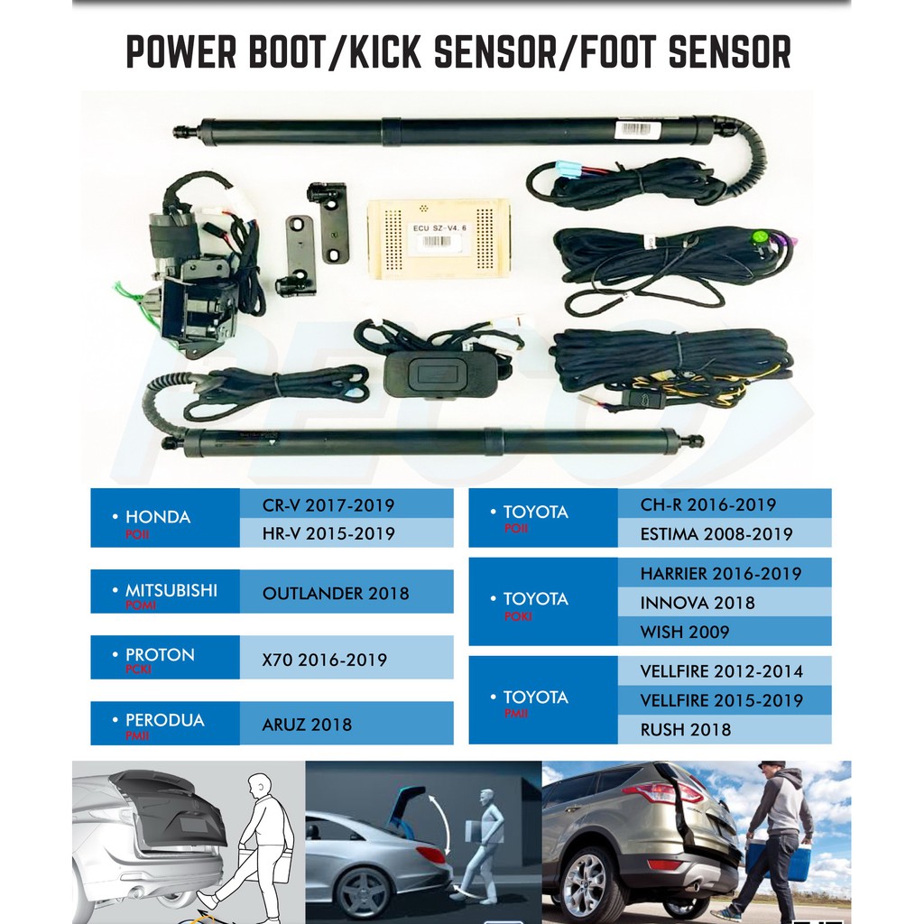 CAR ELECTRIC TAILGATE (TOYOTA) POWER BOOT/KICK SENSOR/FOOT SENSOR ...