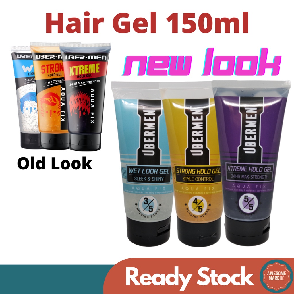 Ubermen Uber Men Hair Gel 150ml Strong Hold Xtreme Hold Wet Look ...