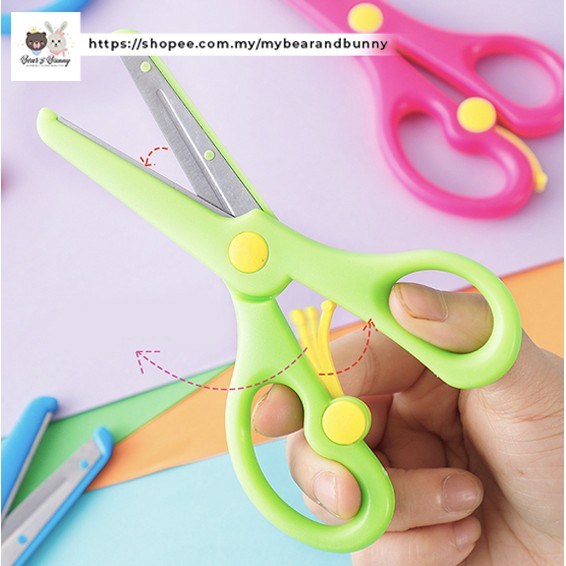 [Ready Stock] Children Safety Plastic Scissors, Round Head Kids Scissor ...