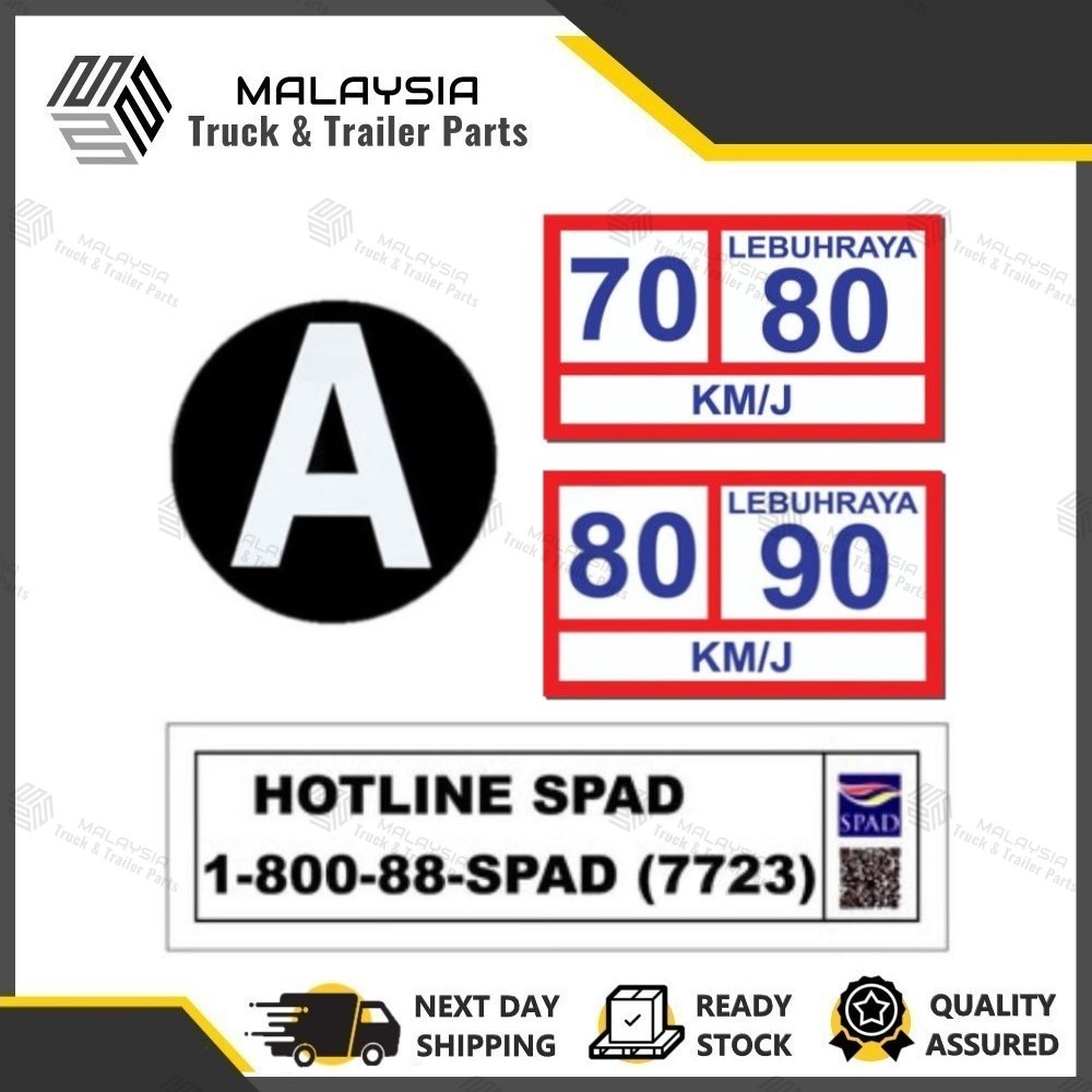 VAN/LORRY/TRUCK STICKER A, SPEED LIMIT LEBUHRAYA STICKER 70/80, 80/90 ...