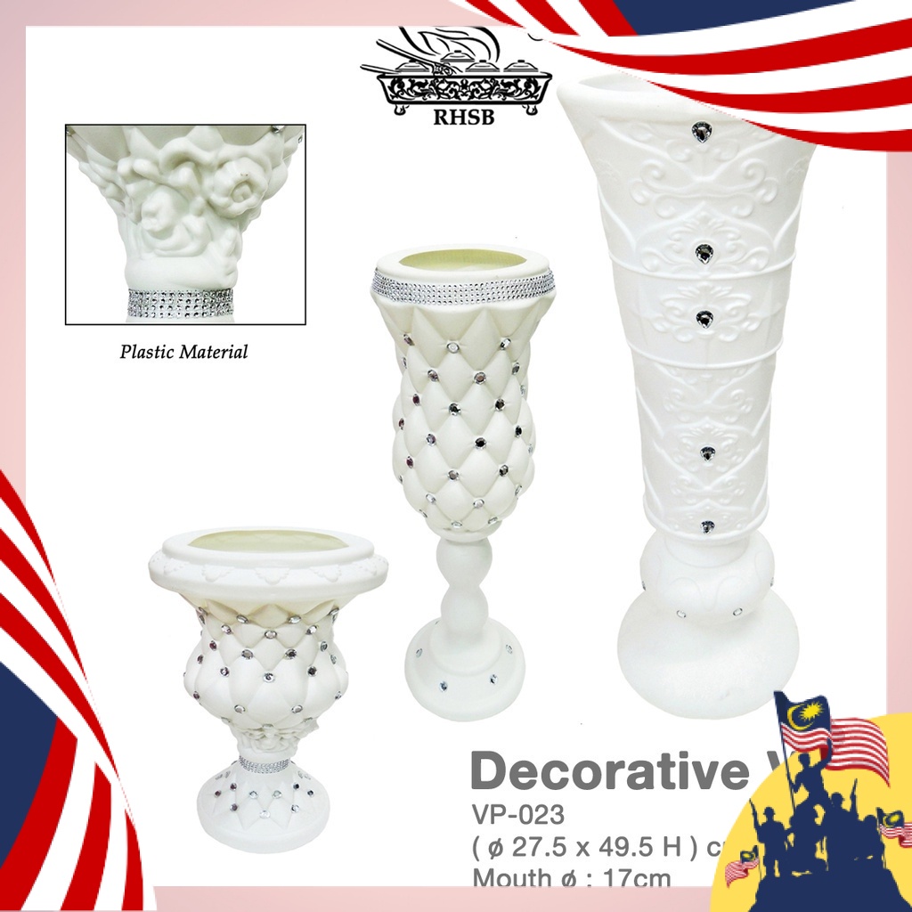 PLASTIC VASE / FLOWER POT / PASU PLASTIK HIASAN PELAMIN / WEDDING ...