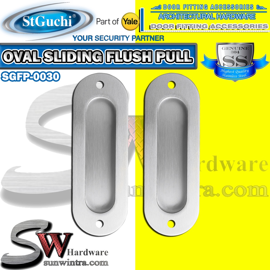ST CUCHI Stainless Steel SUS304 OVAL SLIDING DOOR FLUSH PULL #SGFP-0030 ...