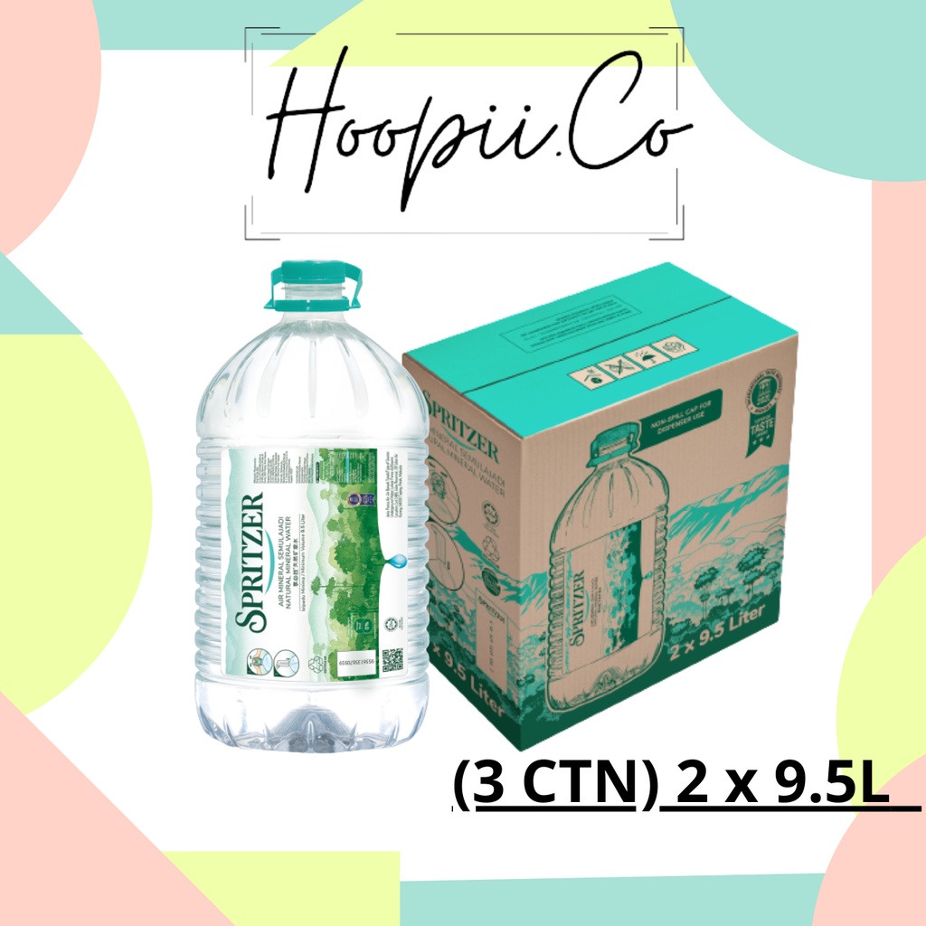 Spritzer Natural Mineral Water 2 x 9.5L -- 3 Cartons (KL ONLY) | Shopee Malaysia