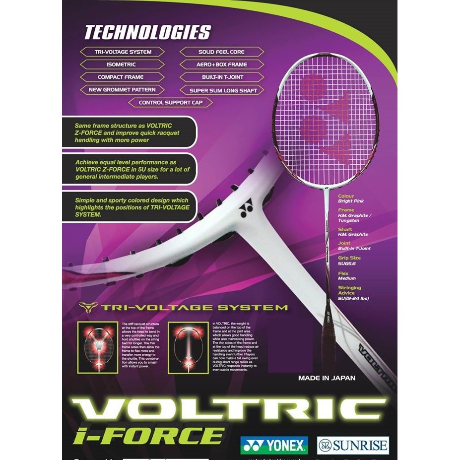 (Ready Stock) Original Yonex Voltric i-Force (Foc String, Grip & Cover ...