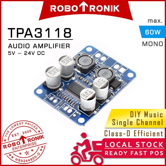 TPA3118 Audio Amplifier Module 60W Mono / Single Channel - for DIY ...