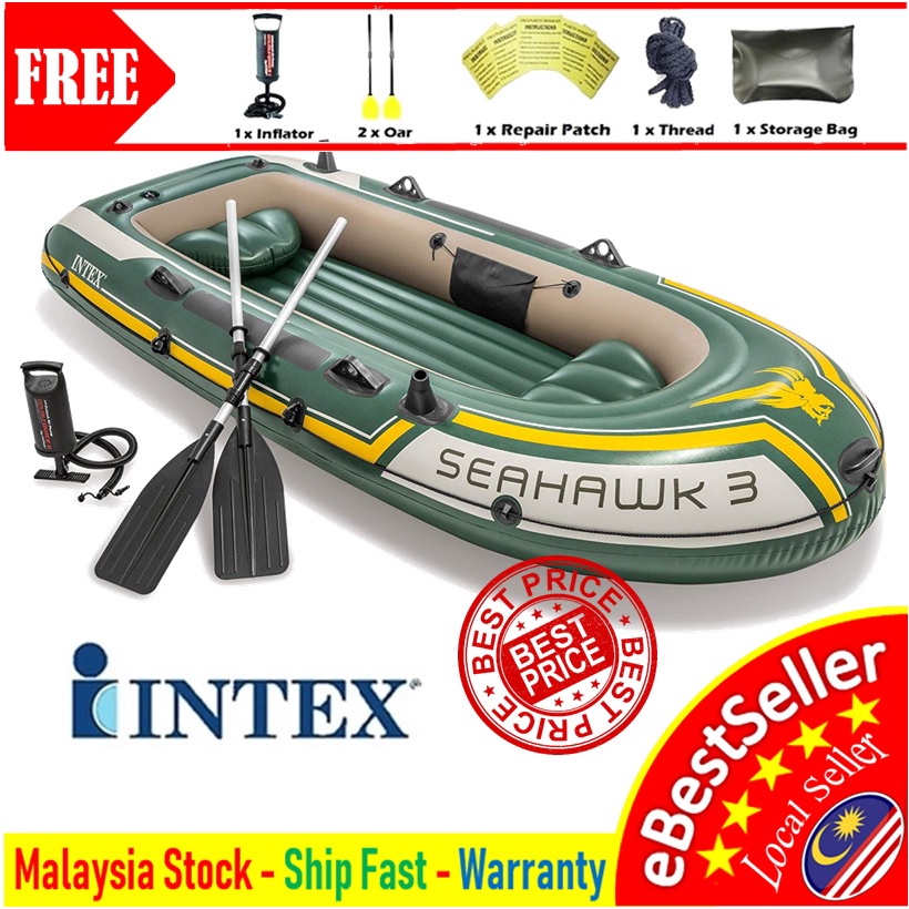 🔥GENUINE🔥 PREMIUM Quality SEAHAWK INTEX 2/3/4 Persons Kayak Fishing ...
