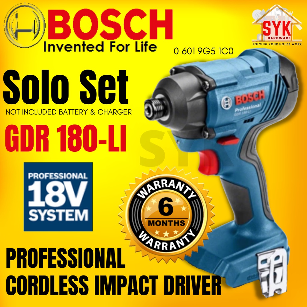 SYK Bosch GDR 180-LI GDR180-LI Cordless Impact Driver Screwdriver Drill ...